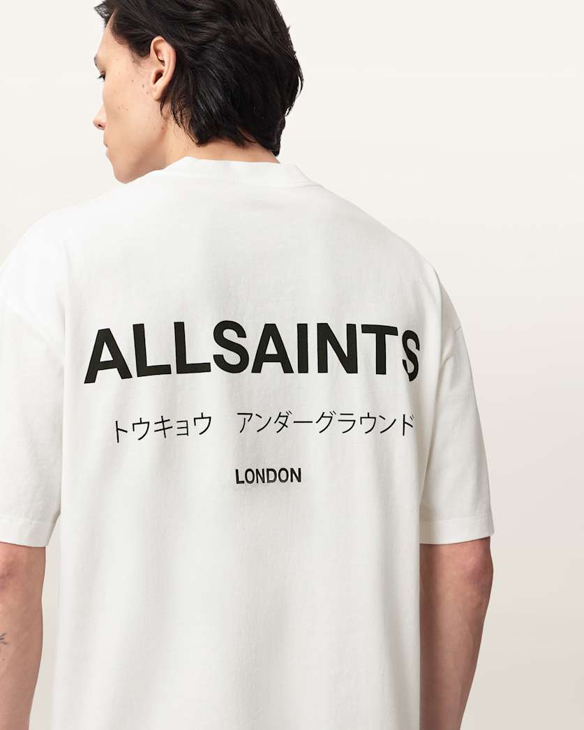 Underground Oversized Crew Neck T-Shirt ASHEN WHITE | ALLSAINTS